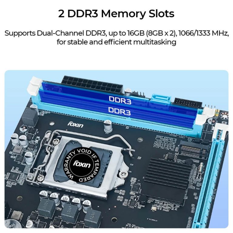 FOXIN H61 Motherboard PRIME - LGA 1155 Socket with CPU Supports LGA1155 ...